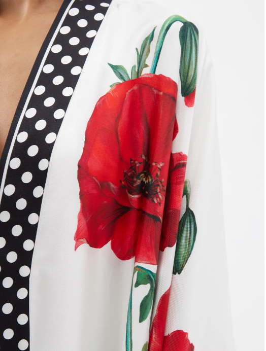 Dolce & Gabbana Poppy Print Silk-Twill Coat Size 40 (US 4) New With ...