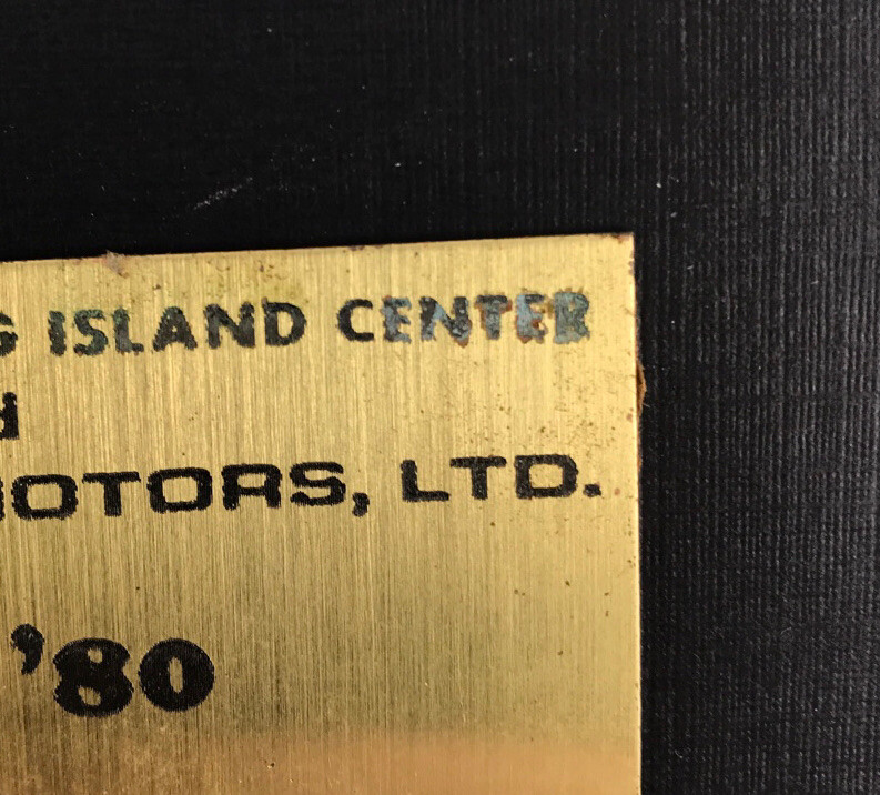 Lot of 2 Vtg MG Car Club Sportique Motors Long Island Center NY Dash Plaques | eBay