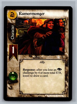 A Game of Thrones CCG Rumormonger #156 GOT TCG Ice and Fire Edition | eBay