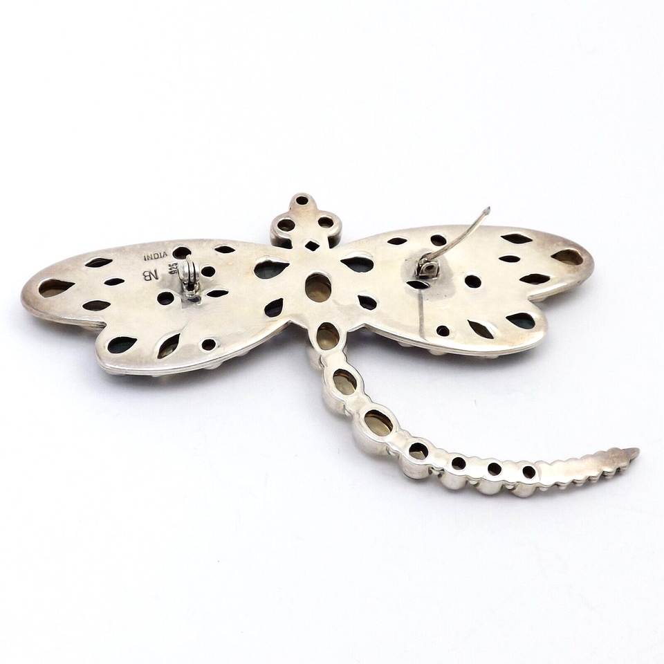 Nicky Butler Sterling Silver Multi Gemstone X Large Dragonfly Brooch ...