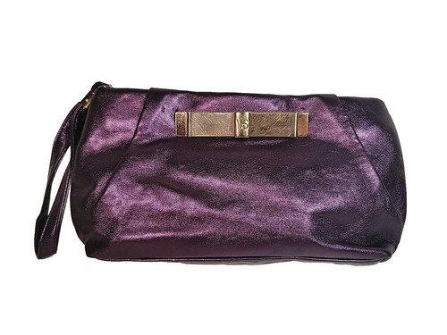 Victoria's Secret Wristlet Clutch Evening Bag Iridescent Purple Make-up ...
