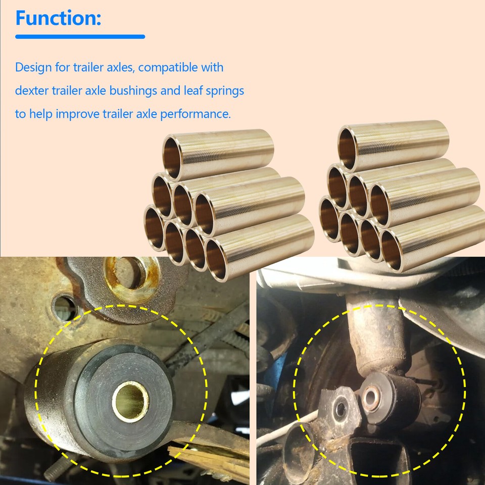 16 X Trailer Leaf Spring Bushing Kit Shackle Bushings Bronze Axle ...