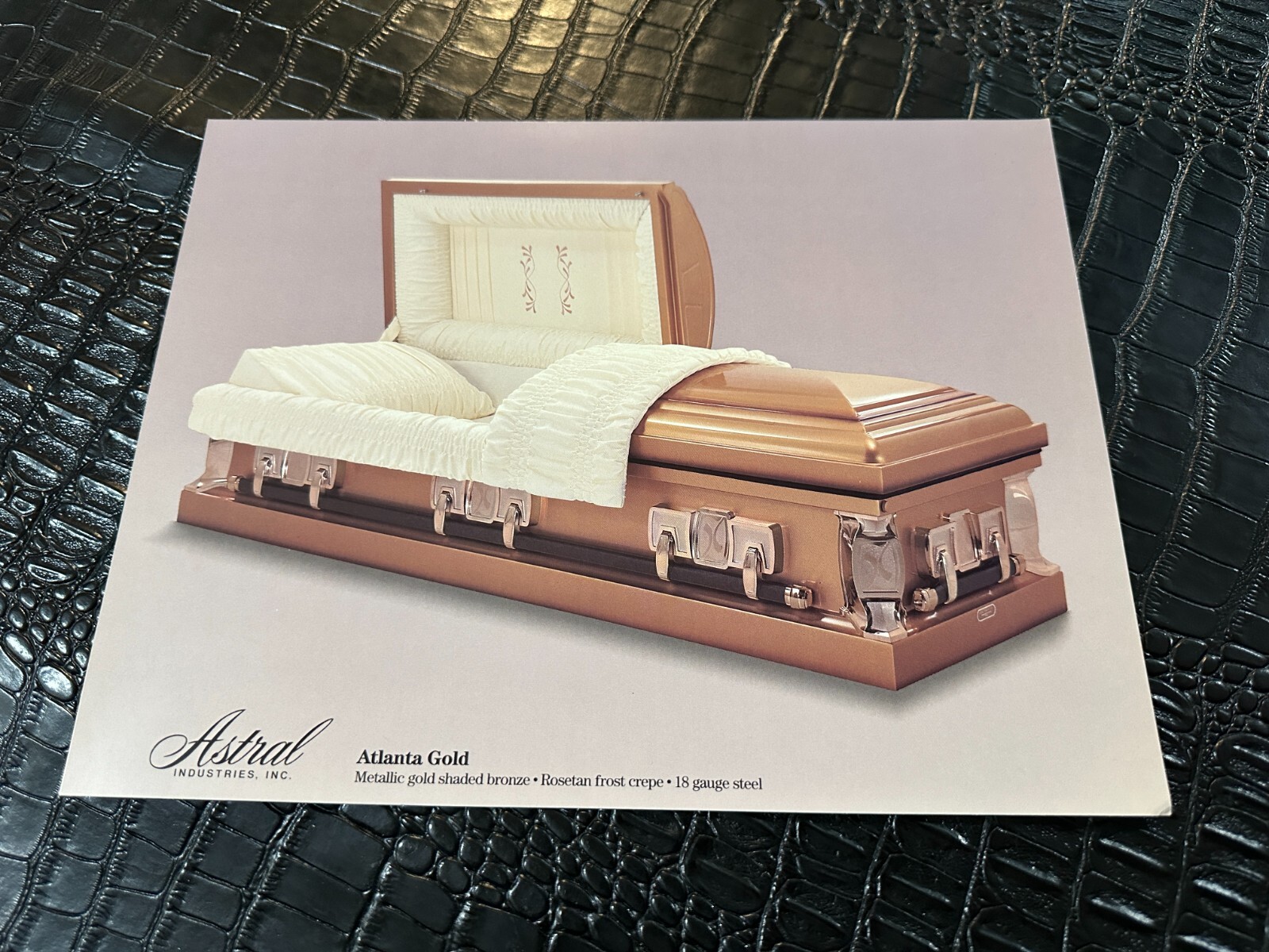 ASTRAL Funeral Casket Salesman AD SHEET (ATLANTA GOLD) Oddities - M7260 ...