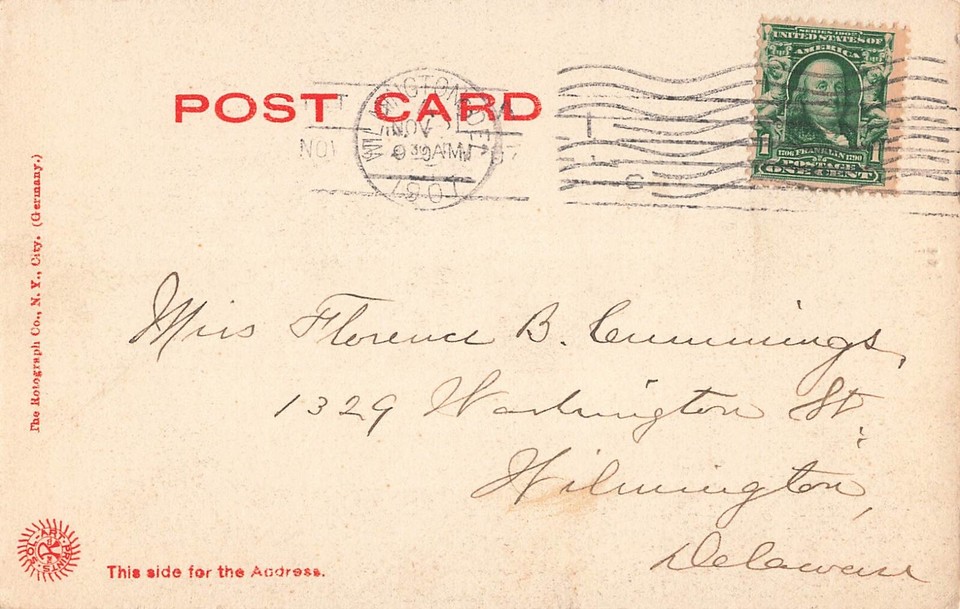 Ithaca, New York Postcard Cascdilla Gorge Bridge Hand Colored PM 1907 ...