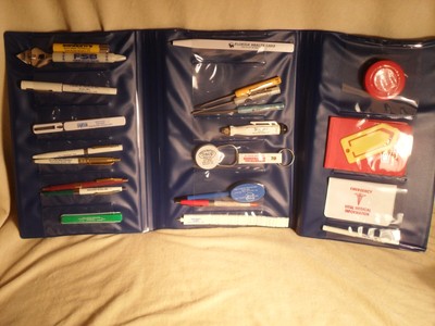 Advertising Salesman Sample Kit From 1990's With Pens, Openers, Tools ...