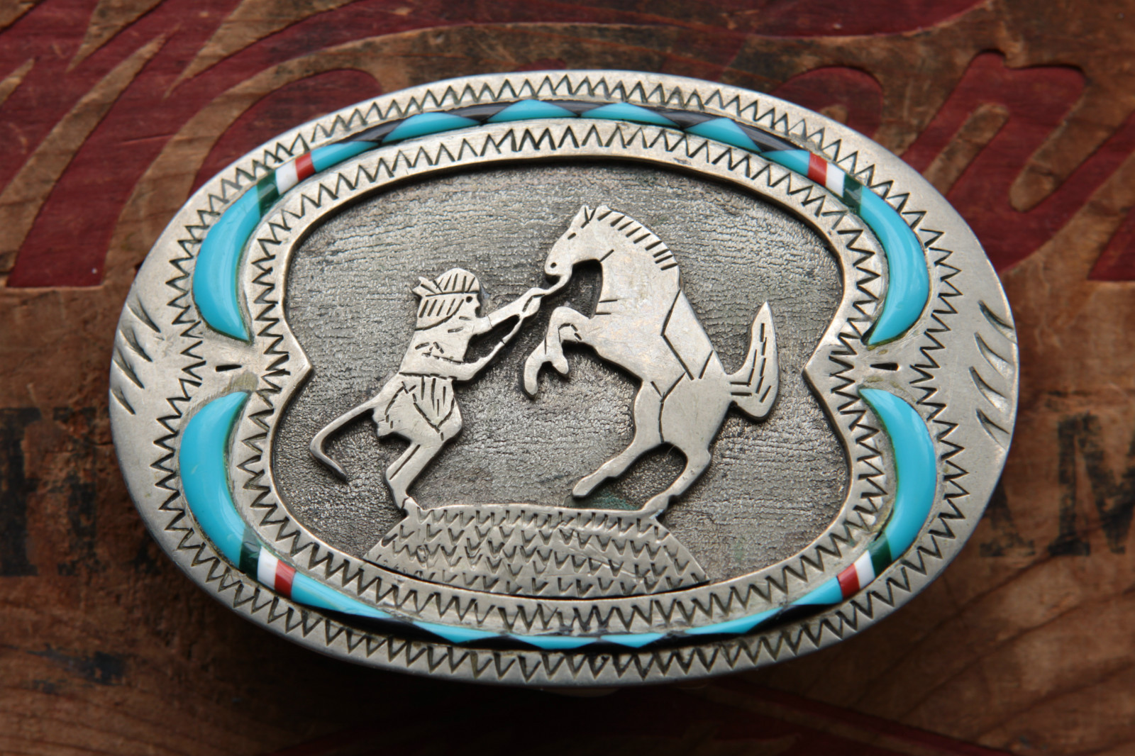 Vintage Hand Made Indian Horse Native American Style Western Belt ...