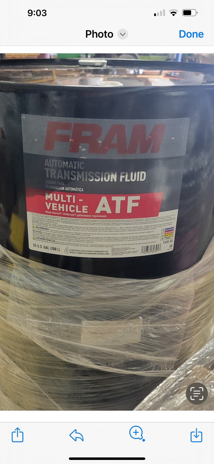 55 Gal. Drum Fram Automatic Transmission Fluid Multi-Vehicle ATF | eBay
