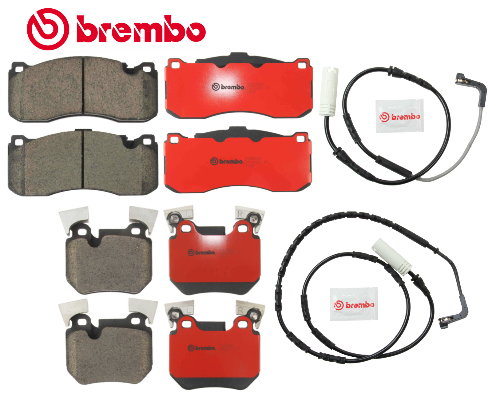 Front Brake Pad Rear Brake Pad Set OEM Brembo + Sensor for BMW 135i 08 ...