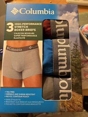 Columbia Men’s 3 Pack High-Performance Stretch Boxer Briefs Size X ...