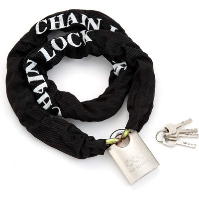 HEAVY DUTY STRONG MOTORCYCLE MOTORBIKE BIKE SECURITY CHAIN AND PADLOCK ...