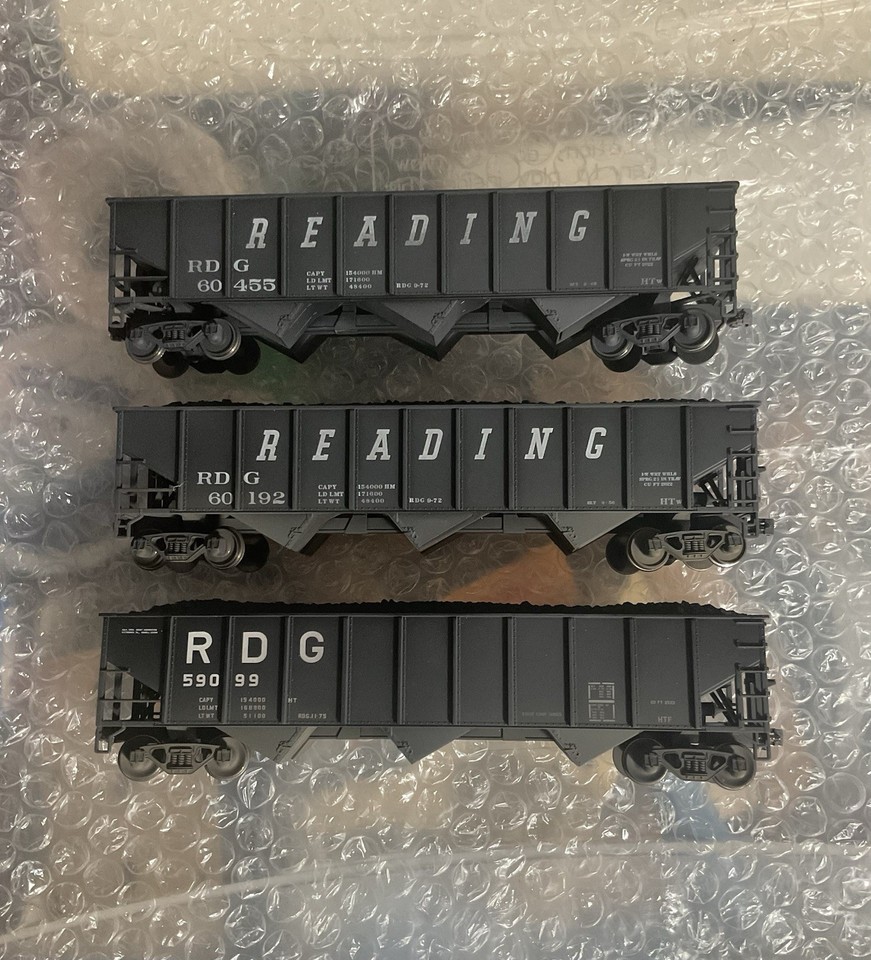 Lot Of 3 HO Atlas Trainman AAR 70-ton 9-Panel Reading Coal Cars ...