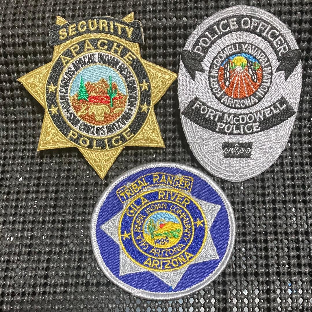 3 ARIZONA TRIBAL PATCHES- GREAT SET- FT McDOWELL PD.-APACHE TRIBE PD ...