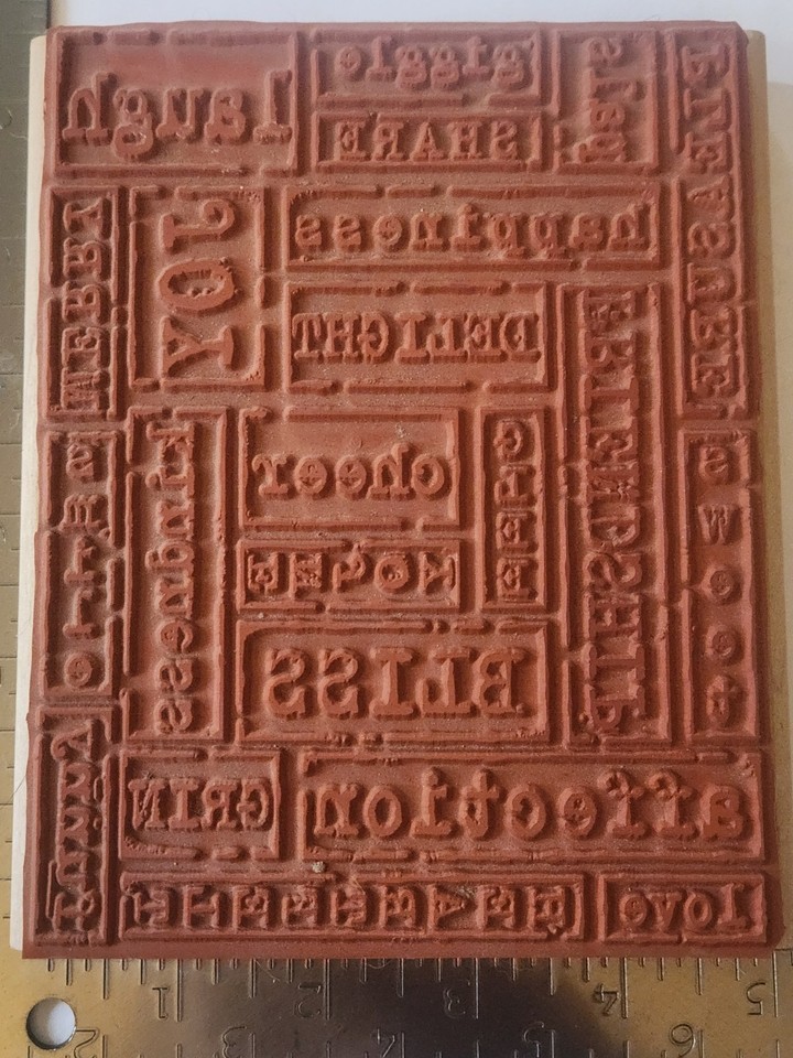 Stampin Up Word by Word Large Rubber Wood Stamp Cloud Joy Smile Cheer ...