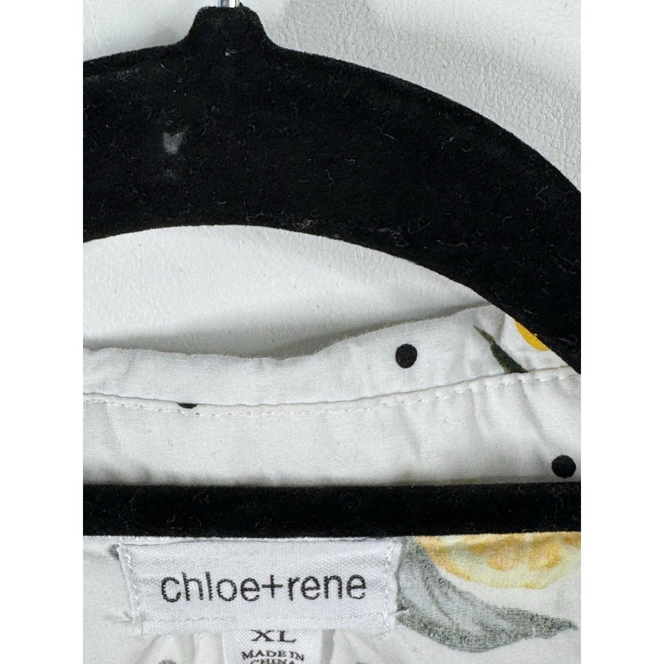 Chloe + Rene 100% Cotton Lemon Print Sleeveless Shirt Sun Dress XL ...