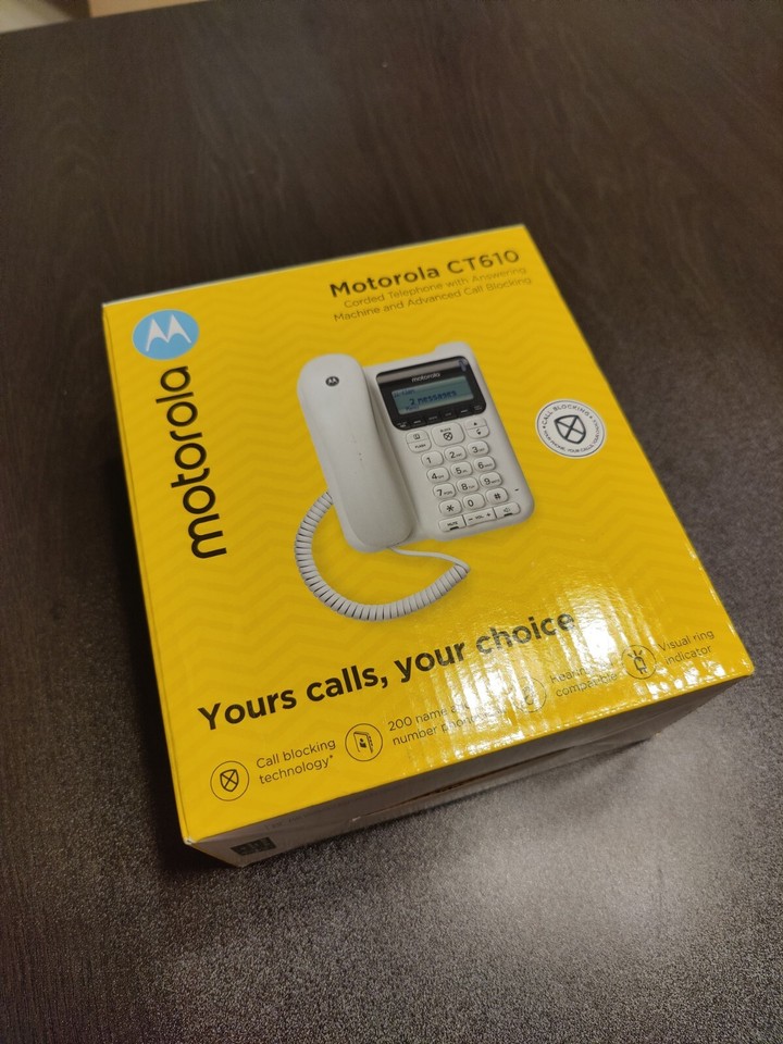 Motorola CT610 Corded Telephone w/ Answering Machine & Advanced Call ...