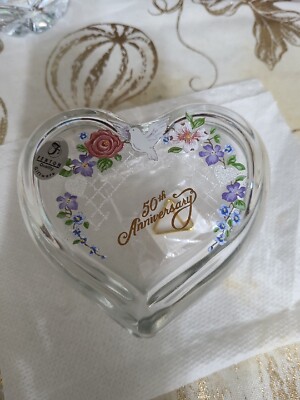 Fenton Art Glass Giftware Heart Shaped 50th Anniversary Trinket Box | eBay
