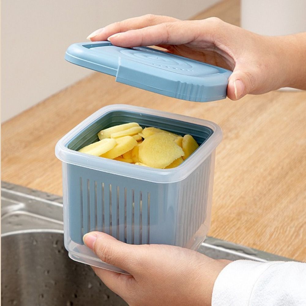 Crisper Fridge Storage Box Two-layer Fresh-Keeping Box Vegetable | eBay
