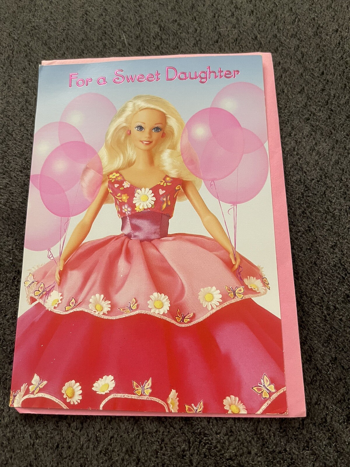 Vintage Greeting Card Barbie Doll Daughter Pink Dress G5 | eBay