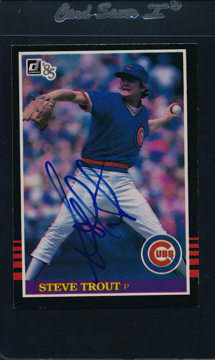 1985 Donruss #198 Steve Trout Chicago Cubs Signed Auto *32886 | eBay