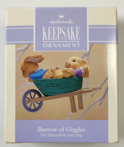 1993 Hallmark Spring Easter Keepsake Ornament Barrow of Giggles Bunny ...