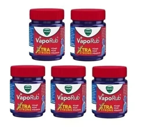 5 X Vicks VapoRub Xtra Strong for Cough, Cold, Runny Nose & Headache ...