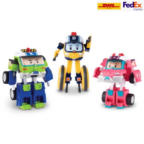 Robocar Poli Rescue DRONEY KEATON SANDY Transforming Robots Car Figures ...