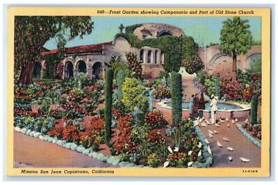1950 Mission San Juan Capistrano San Diego California CA Posted Birds ...