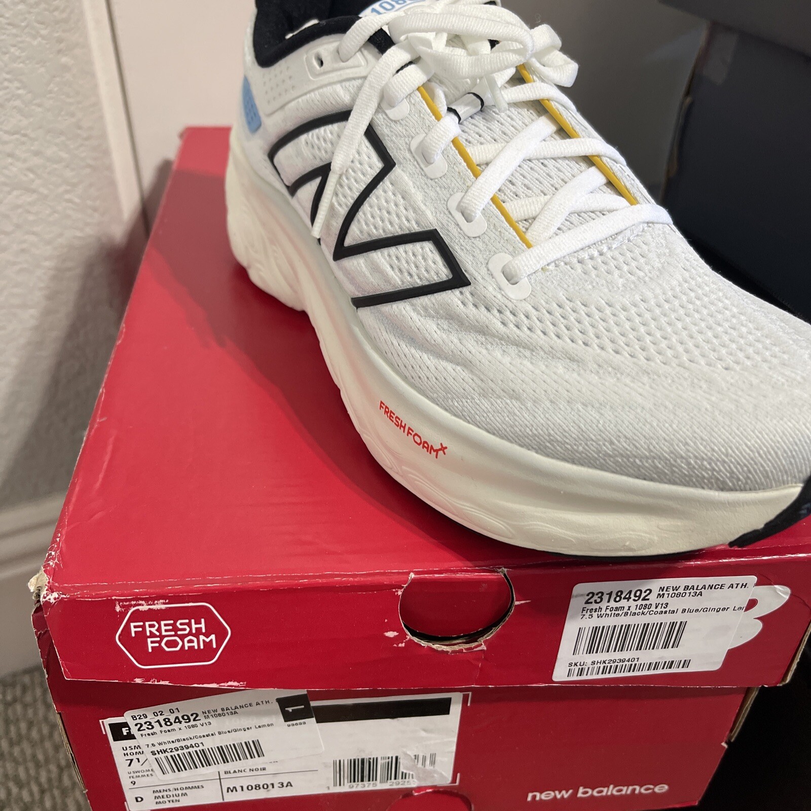 New Balance Fresh Foam X 1080v13 White Coastal Blue Mens Shoes M108013A ...