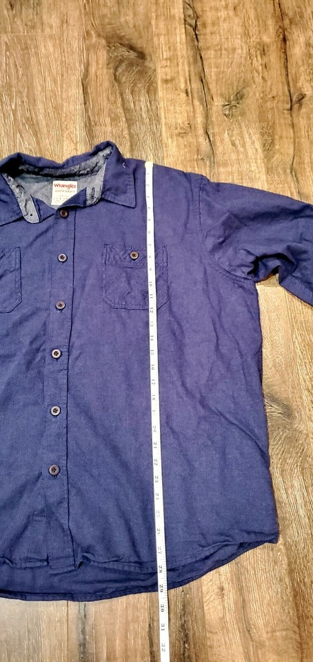 Wrangler Authentics Mens Blue Button Up Size 2X Large | eBay