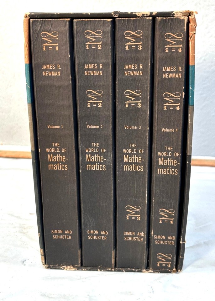 THE WORLD OF MATHEMATICS 4 Volume Box Set 1956 James Newman Slipcase PB ...