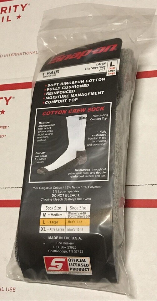 NEW 12 Pairs Mens GRAY Snap On Tools Crew Socks Large FREE Shipping ...