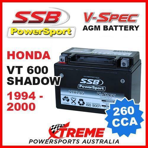 SSB 12V V-SPEC DRY CELL AGM 260 CCA BATTERY HONDA VT600 VT 600 SHADOW ...