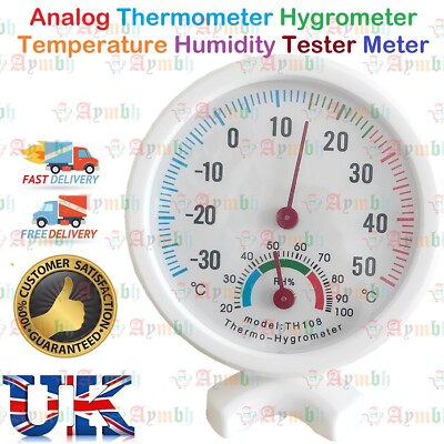 Analog Thermometer Hygrometer Temperature Humidity Tester Meter Indoor ...
