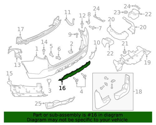 OEM LR077791 2015-2019 LAND ROVER DISCOVERY SPORT REAR LOWER BUMPER ...