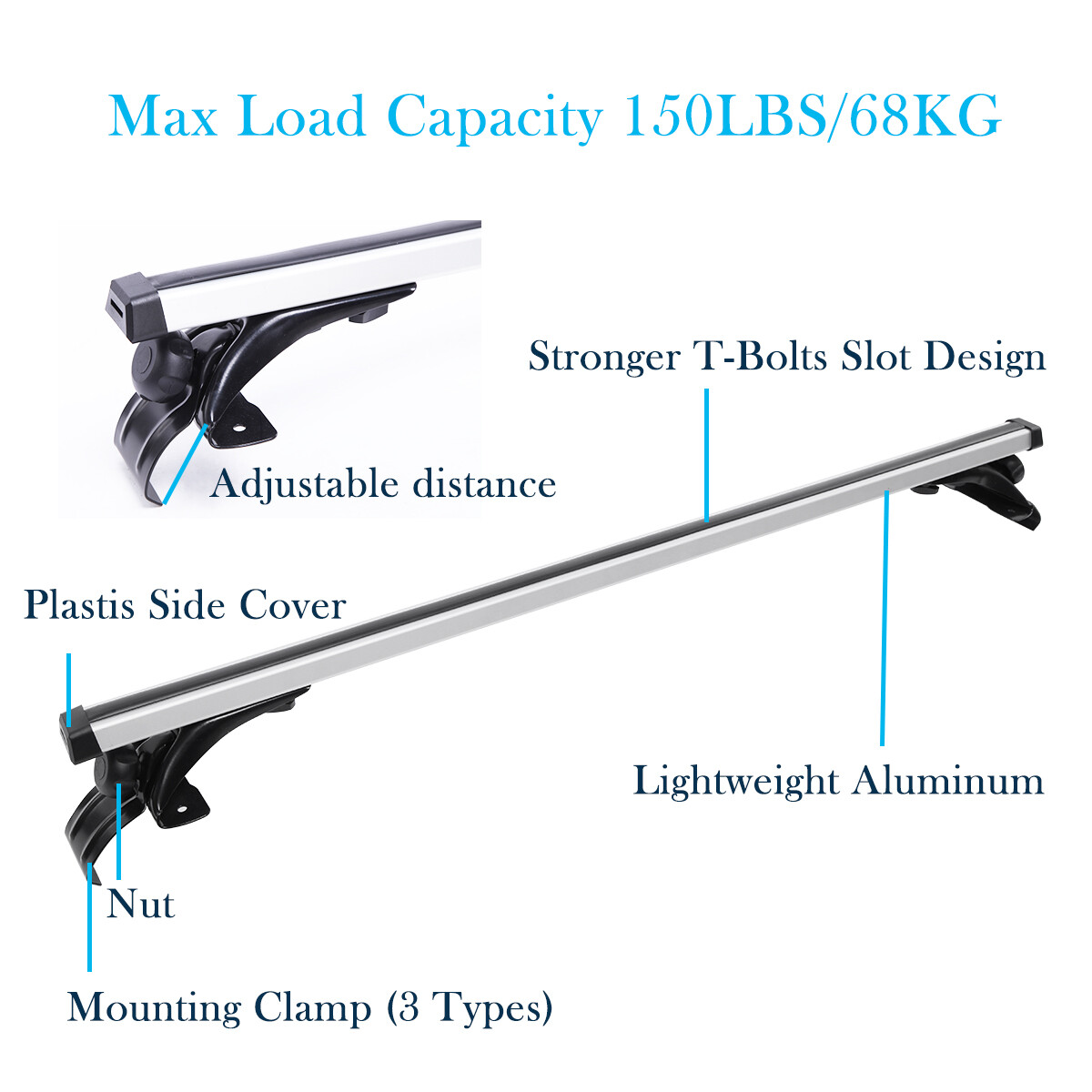 For Toyota Camry 99-21 48" Roof Rack Top Crossbars Kayak Cargo Luggage ...