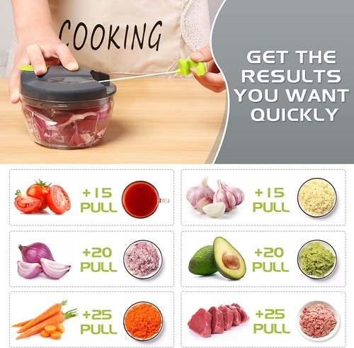 Manual Food Chopper Pull String,Piranha Pull and Chop,Hand Food ...