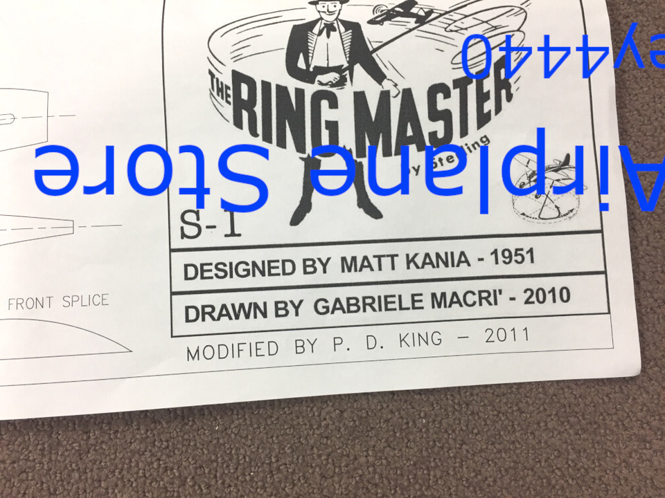 Plans for Ringmaster S-1 and Snapper Control Line Stunt Gas Model ...