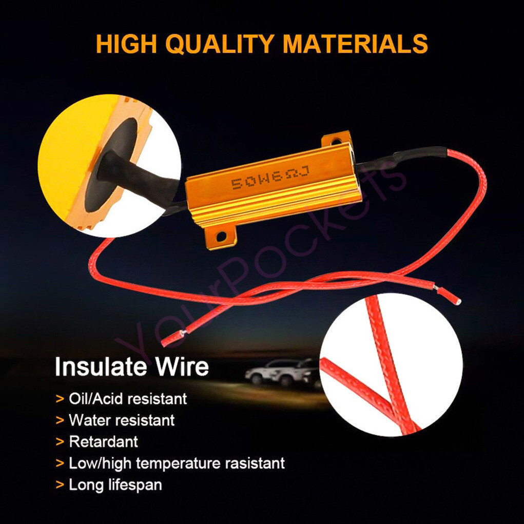 4X LED Indicator Ballast Load Resistor Flash Rate Relay Turn Signal ...