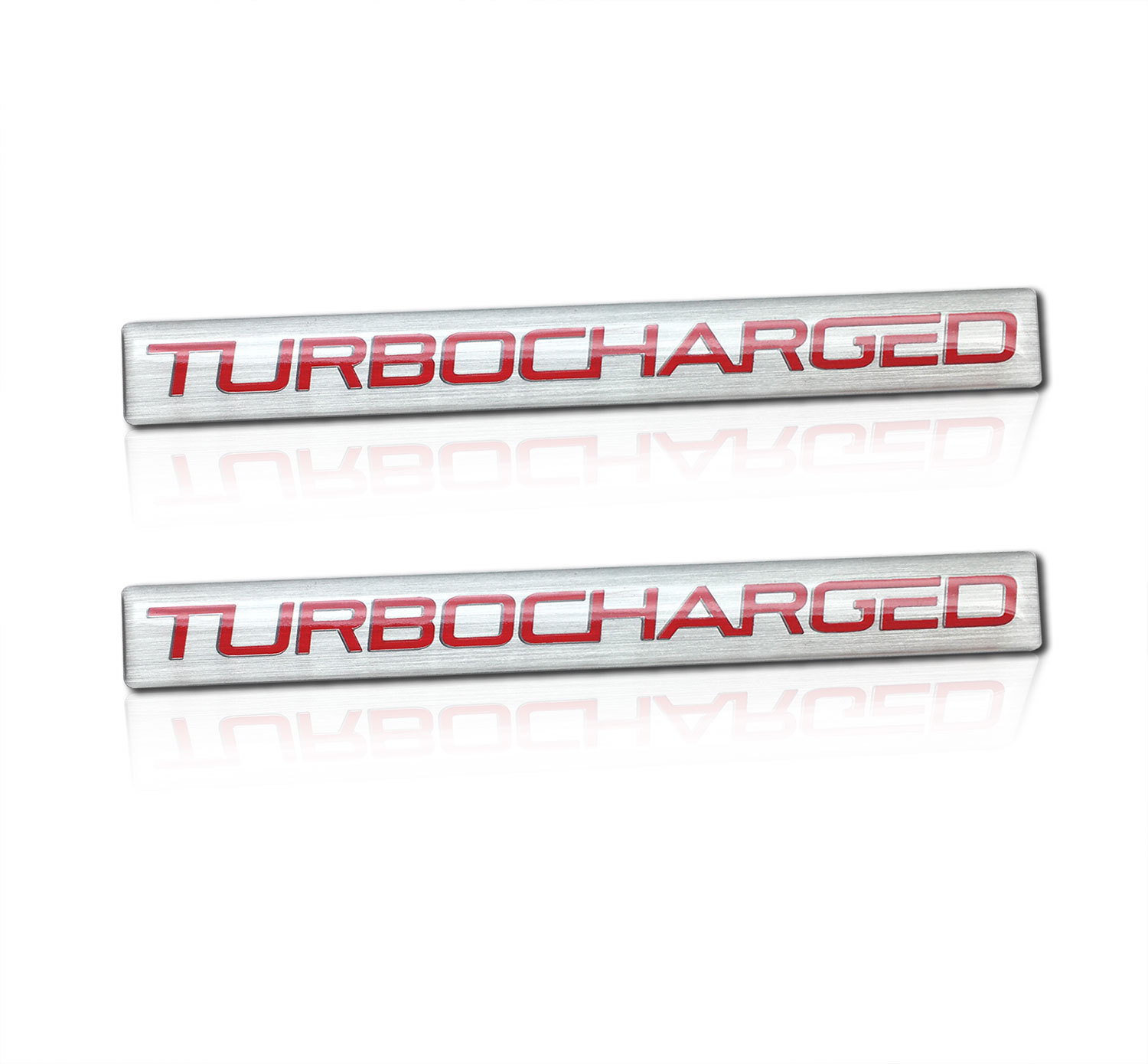 2 - Brand New TURBOCHARGED Turbo Charged Badges Sticker Emblem Silver ...