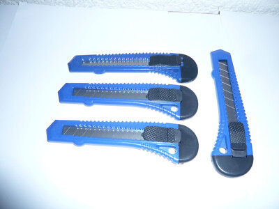4 x Cutter 15 cm blau scharfe Klinge NEU ORIGINALVERPACKT in Folie ...