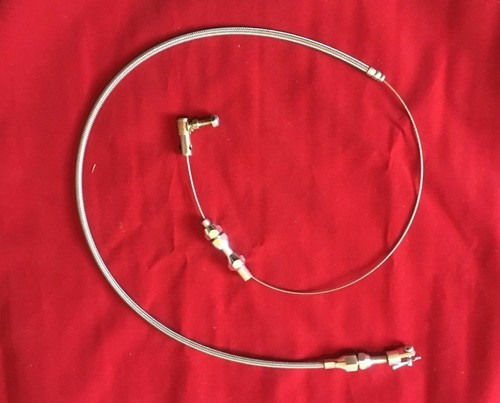 24" Stainless Braided Throttle Cable Holley Edelbrock Rat Rod Hot Rod ...