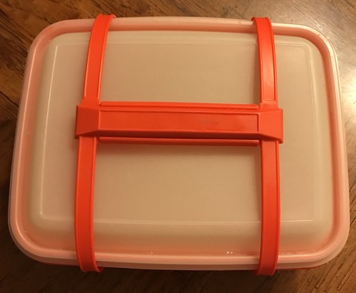 Tupperware 1254 Orange Pak N Carry Storage Lunch Box Container Seal Lid ...