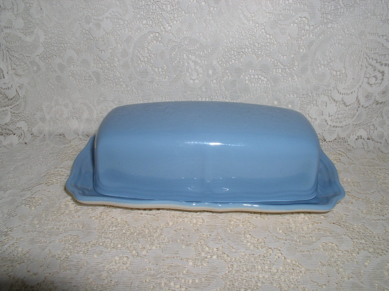 Linda Ironstone Made in Japan Delphite Blue Color Pottery Butter Dish ...