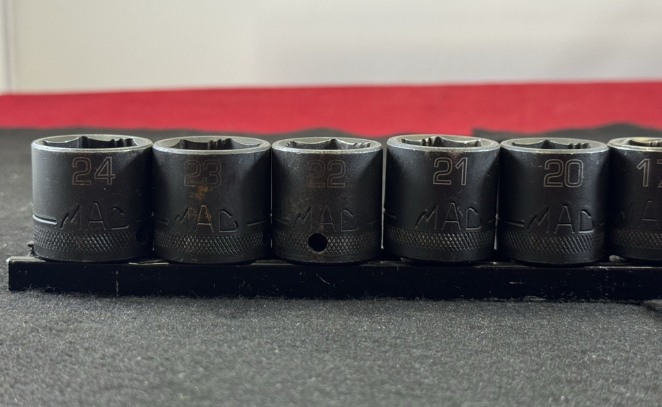 Mac 11-Pc. 3/8" Dr Metric Non-Slip Impact Socket Set - 11, 12, 14-17 ...