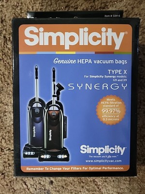 Simplicity Synergy Type X Genuine HEPA Vacuum Bags 6-Pack For G9 & X9 ...