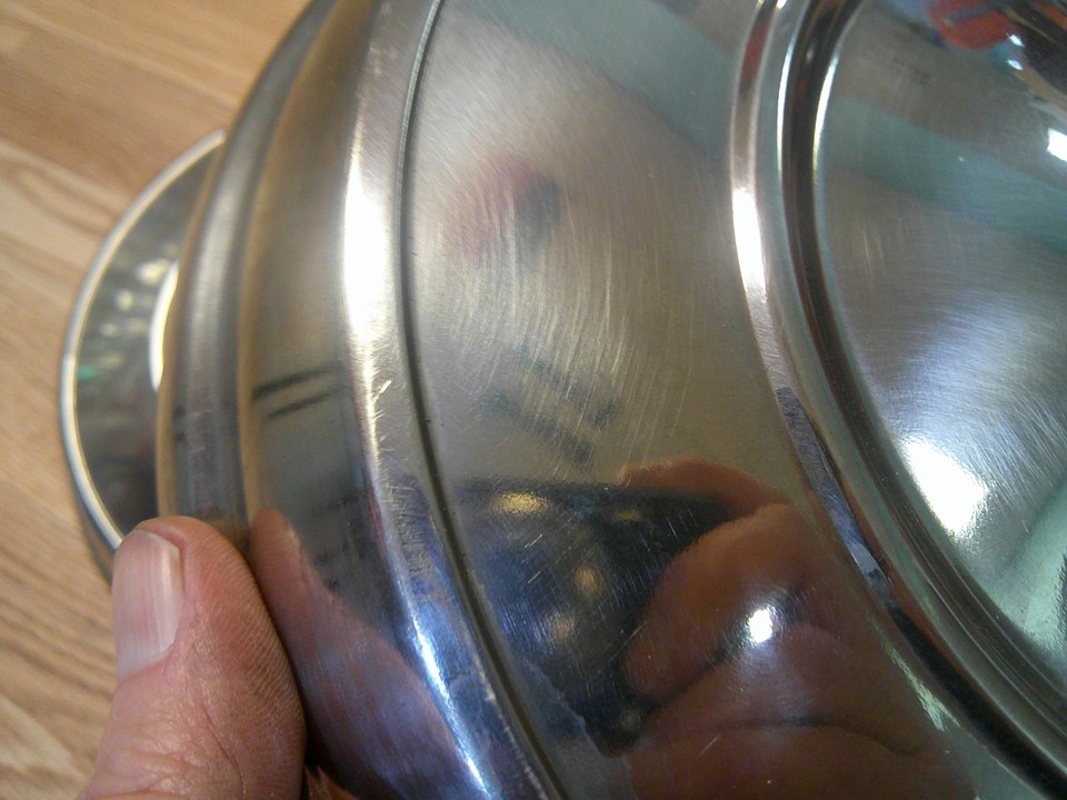 Nice no dents or dings, 1964 Dodge dog dish poverty brushed steel hub ...