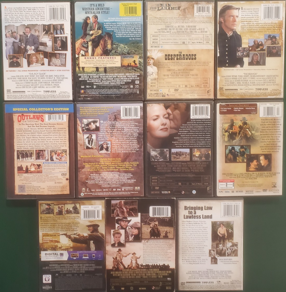 Large Western Bundle From Late 50's To The Early 90's 11 Movie Bundle ...