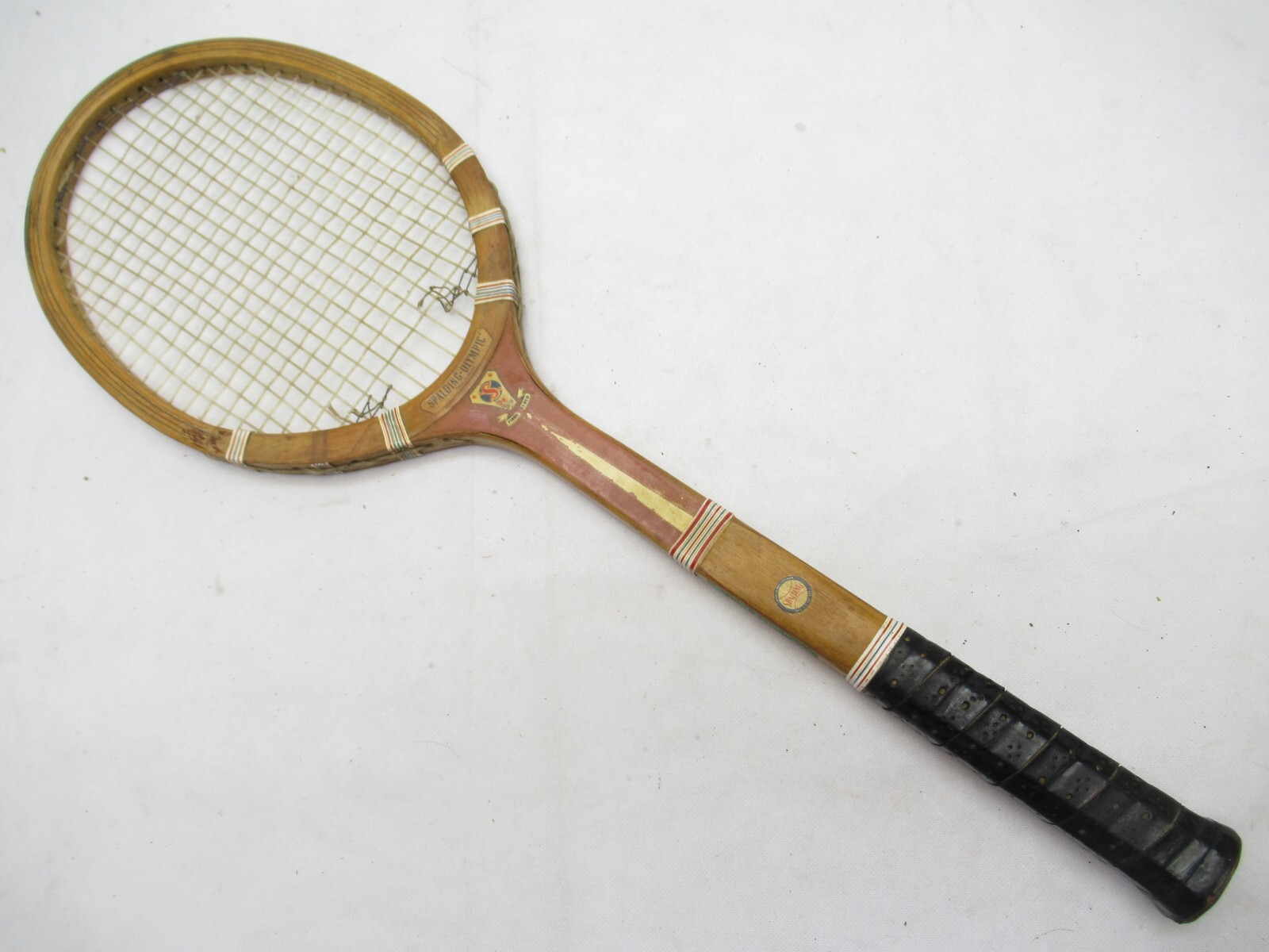 VINTAGE SPALDING "OLYMPIC" WOODEN TENNIS RACQUET. ANTIQUE / DISPLAY | eBay