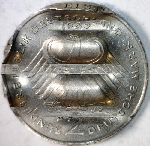 1982 ERROR WAFFLED German 2 Mark BU + Coin 2 Cent Germany RARE Waffle ...