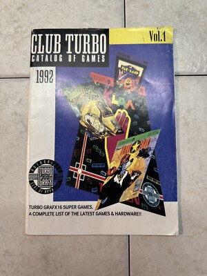 1992 Club Turbo TurboGrafx-16 Catalog of Games Volume 1 | eBay